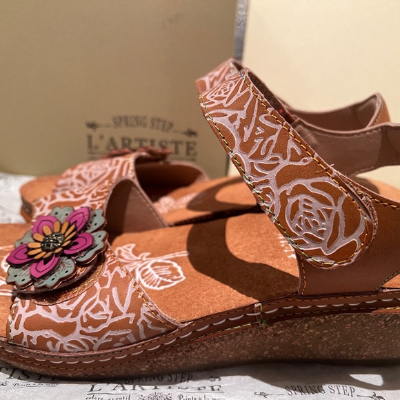 Spring Step | Shoes | New Lartiste By Spring Step Leather Wedge Sandals ...